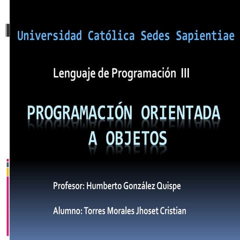 Programacion Orientada a Objetos | PPTX