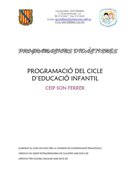Unitat De Programació Model Infantil | DOC