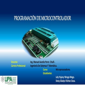 Programacion de microcontrolador | PPTX