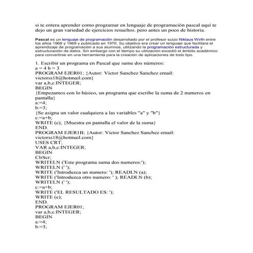 Programacion en pascal | PDF