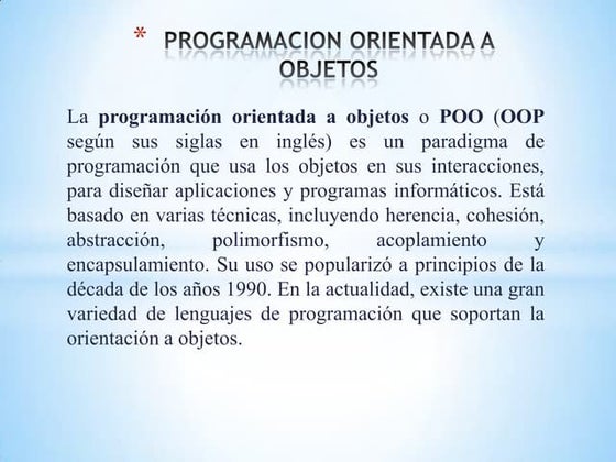 Programacion a objetos estructurados | PPTX | Programming Languages | Computing