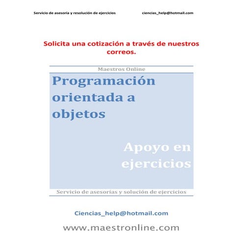 Programacion orientada a objetos | PDF