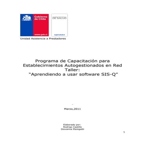 Programa de capacitación aprendiendo a usar software sis-q | DOC