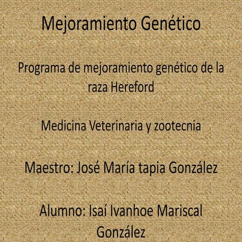 Programa de mejoramiento genético. | PPTX