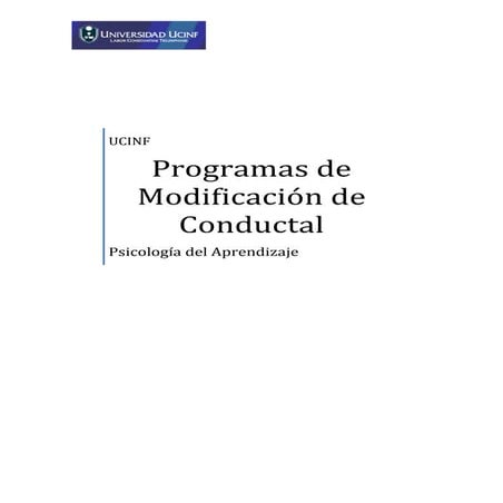 Programa de modificación conductual psicopedagogía | PDF