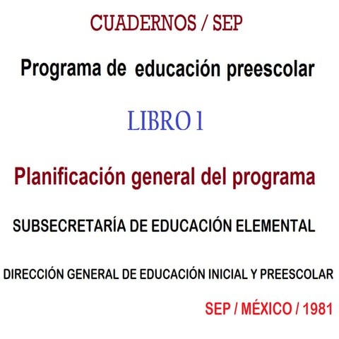 Programa educacion preescolar 1981 | PPS