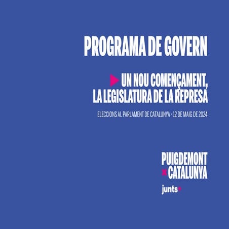 Programa electoral de Junts+Puigdemont per Catalunya para las elecciones catalanas | PDF