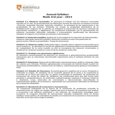 Contenidos admisn matemtica secundaria 2014 | PDF