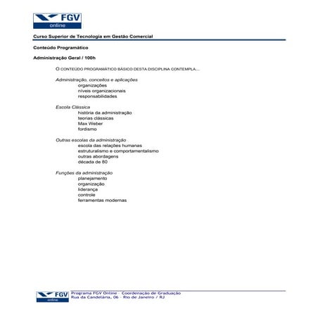 Programa mba fgv | PDF | Business | Business and Finance