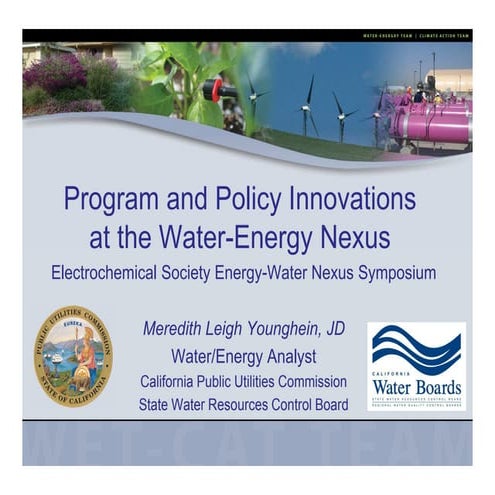 Program and Policy Innovations at the Water Energy Nexus | PPT