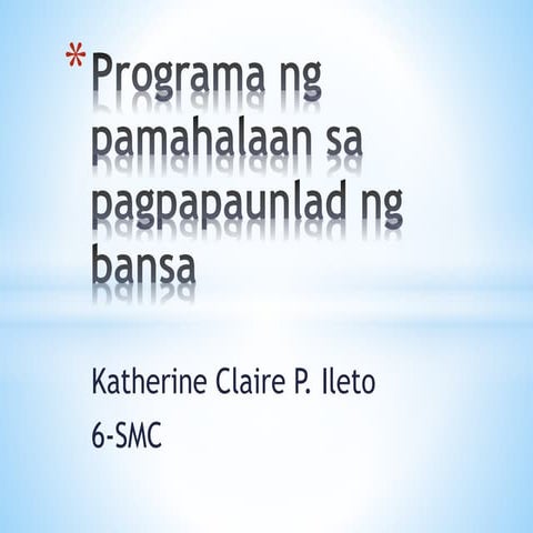 Programa ng pamahalaan sa pagpapaunlad ng bansa | PPTX