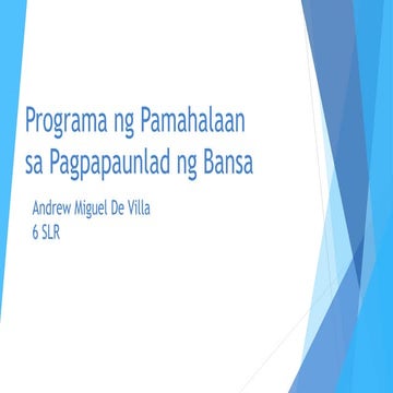 Programa ng pamahalaan sa pagpapaunlad ng bansa 2 de villa slr | PPTX