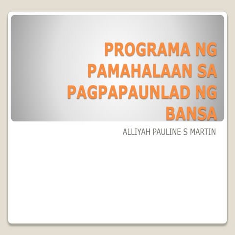 Programa ng pamahalaan sa pagpapaunlad ng bansa martin 6 smc | PPTX