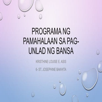 Programa ng pamahalaan sa pag unlad ng bansa asis 6 sjb | PPTX