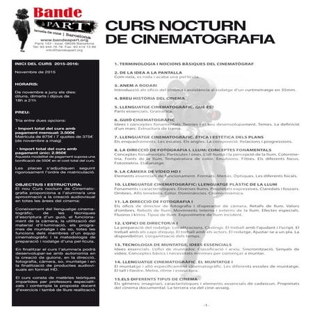 Annual course of film language with Luis Aller | PDF