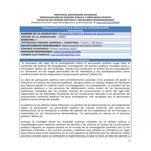 Medios Sociales y Activismo Político | PPTX
