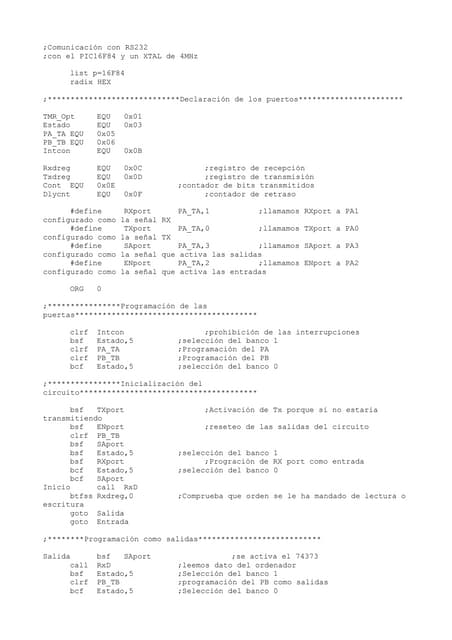 Ejercicio pic assembler | PDF