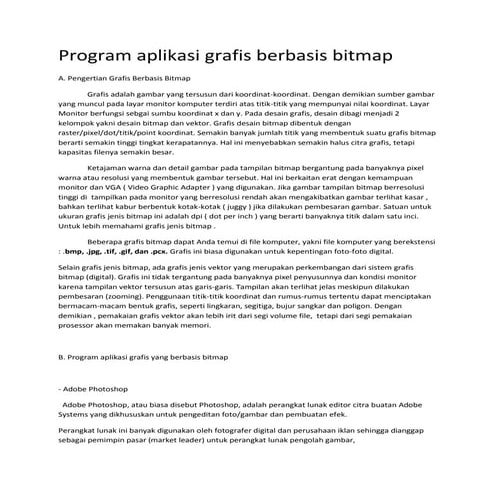 Program aplikasi grafis berbasis bitmap | PDF