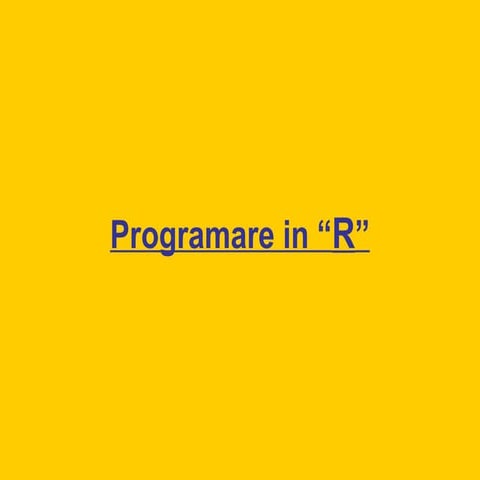 Programare r 1 | PPT
