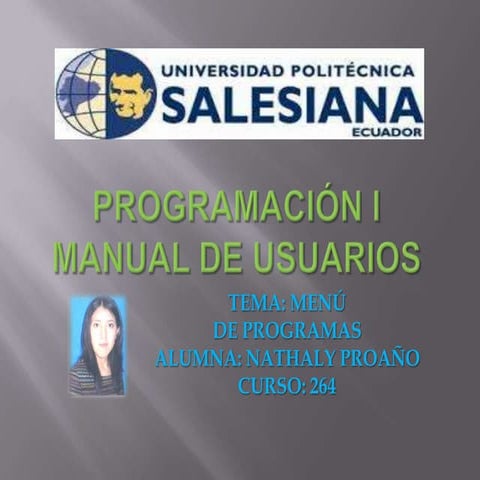 MENU DE PROGRAMACION EN VISUAL BASIC | PPTX