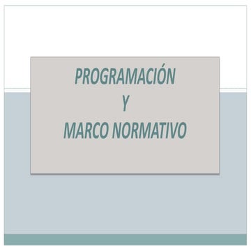 Programación y marco normativo | PPTX