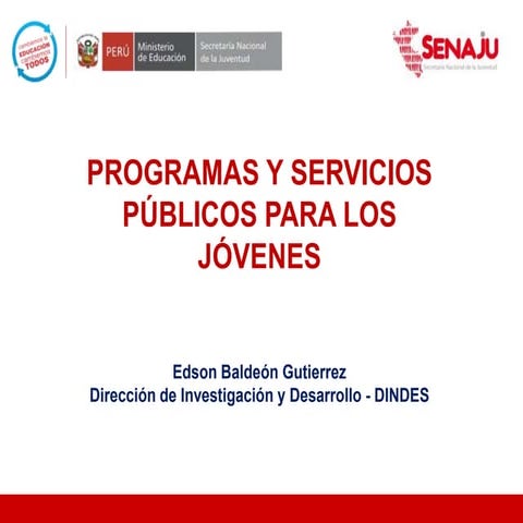 Programas y servicios para los jovenes | PPTX