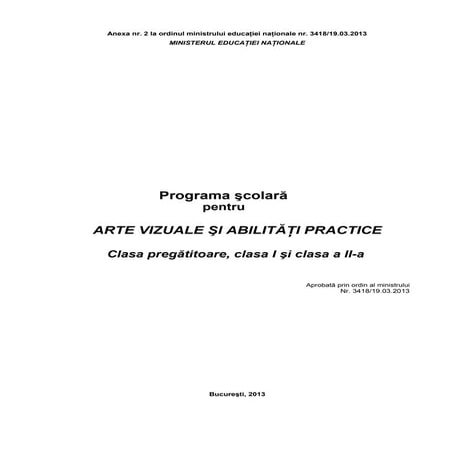 Programa scolara educatie plastica | PDF