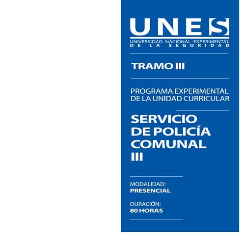 Programa servicio de policia comunal iii | PDF