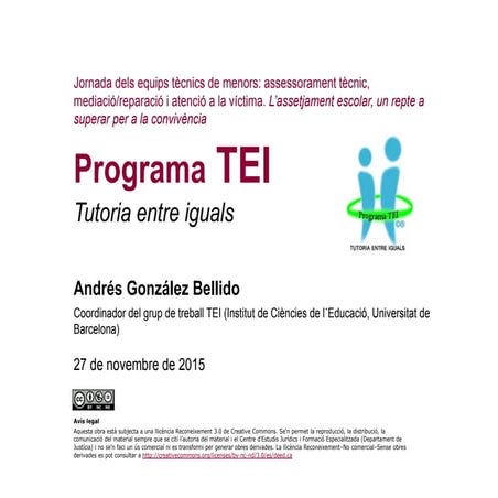 Programa TEI. Tutoria entre iguals. Andrés González | PDF