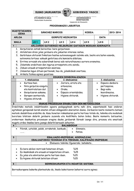 Programazio laburra 2 gh | PDF
