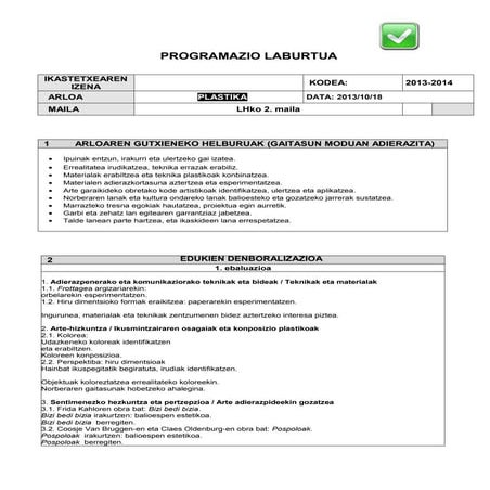 Programazio laburtua plastika (zuzenketa) | DOC