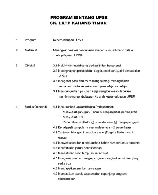Program kecemerlangan upsr | PPT
