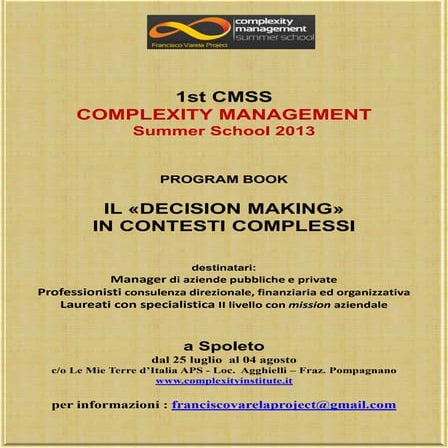 Program book Complexity Management Summer School 2013 | PDF