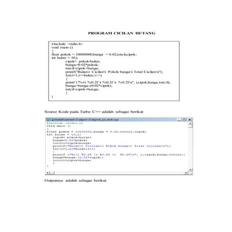 Program cicilan hutang | DOCX