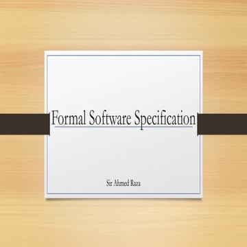 Formal Software Specification Part 1 Ppt