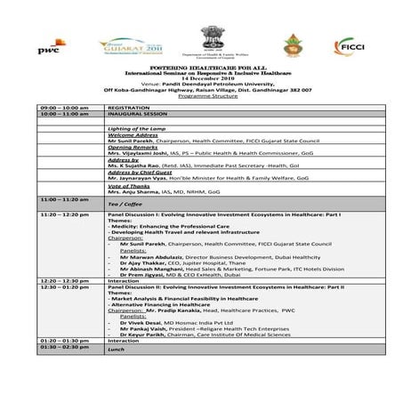 Healthcare Seminar Program Details | DOCX