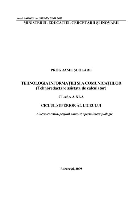 Planificare tic filologie- 12 | PDF
