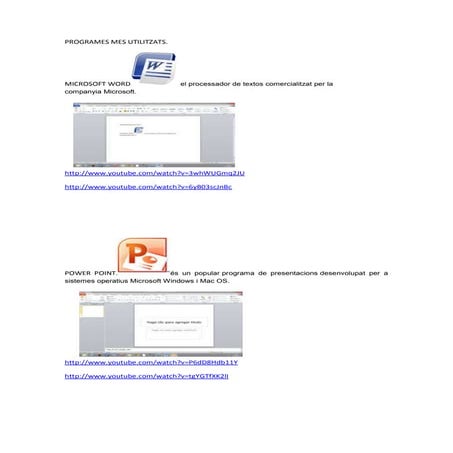 Programes mes utilitzats | PDF