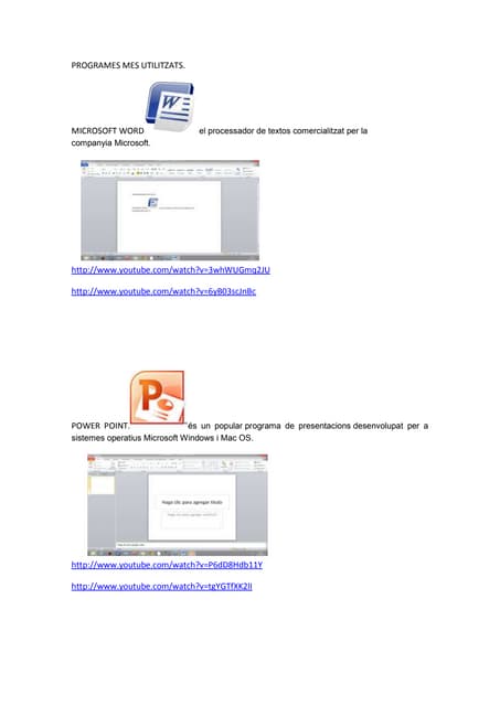 Programes mes utilitzats | PDF