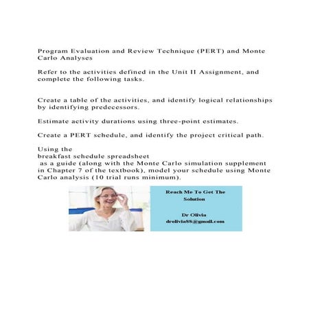 Program Evaluation and Review Technique (PERT) and Monte Carlo A.docx