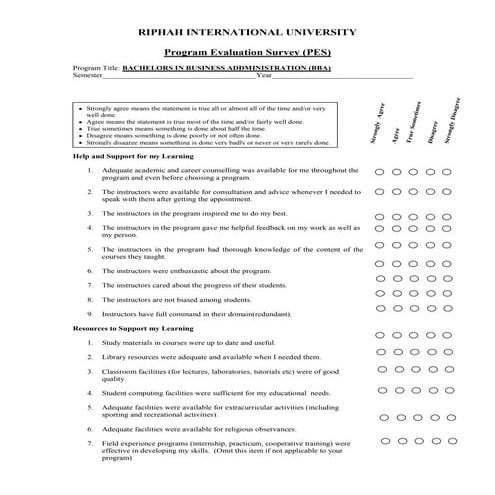 Program evaluation survey | DOCX