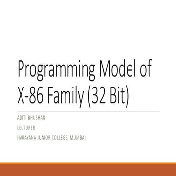 Programing model of x86 family | PPTX | Data Storage and Warehousing | Computing