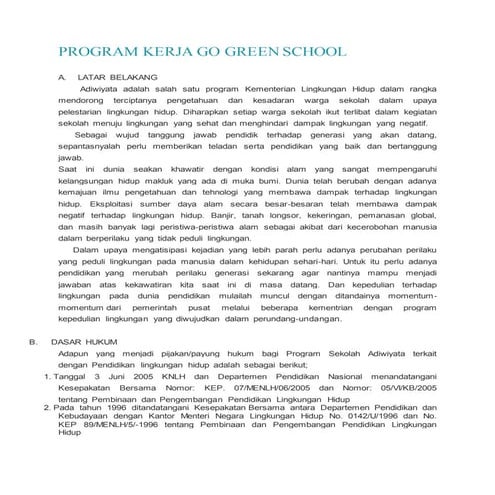 Program kerja go green school | DOCX