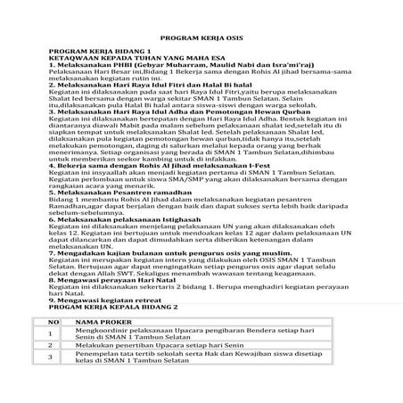 Program kerja osis | DOC