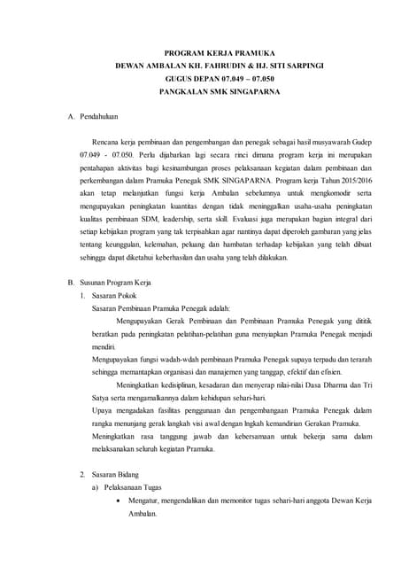 Contoh program kerja yayasan | PDF