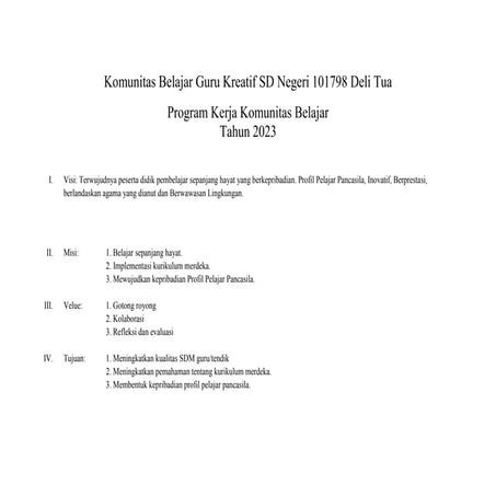 PROGRAM KOMBEL KURIKULUM MERDEKA BELAJAR | DOCX