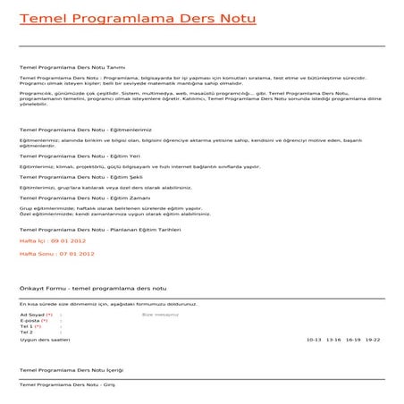 Programlama ders-notu | PDF