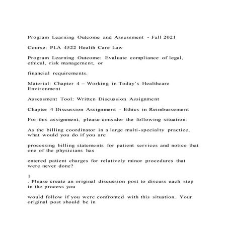 Program learning outcome and assessment fall 2021 course p | DOCX