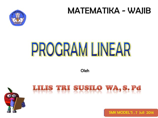 Program linear pakai | PPT