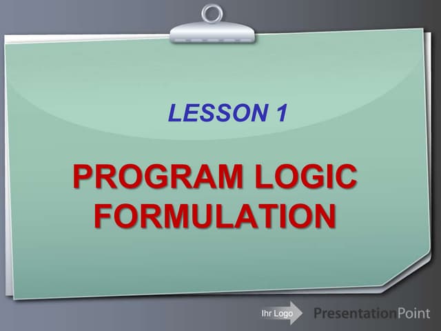 Program Logic Formulation Ppt 9401